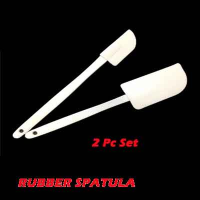 2 Pc Rubber Spatula Set White 24cm Length Durable High Quality NEW ...