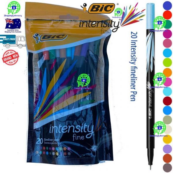BiC Intensity Fine 20 Fineliner Pens With 20 Vibrant Colours Pack Of 0 ...